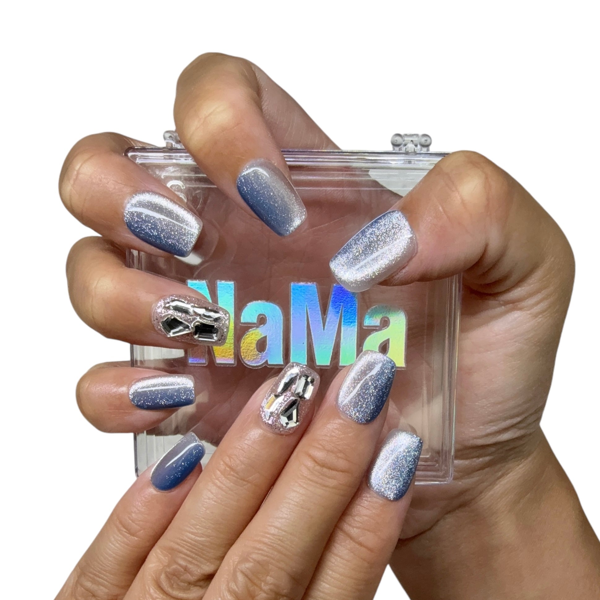 Azure Sparkle ( extra short ) – NaMa Nails