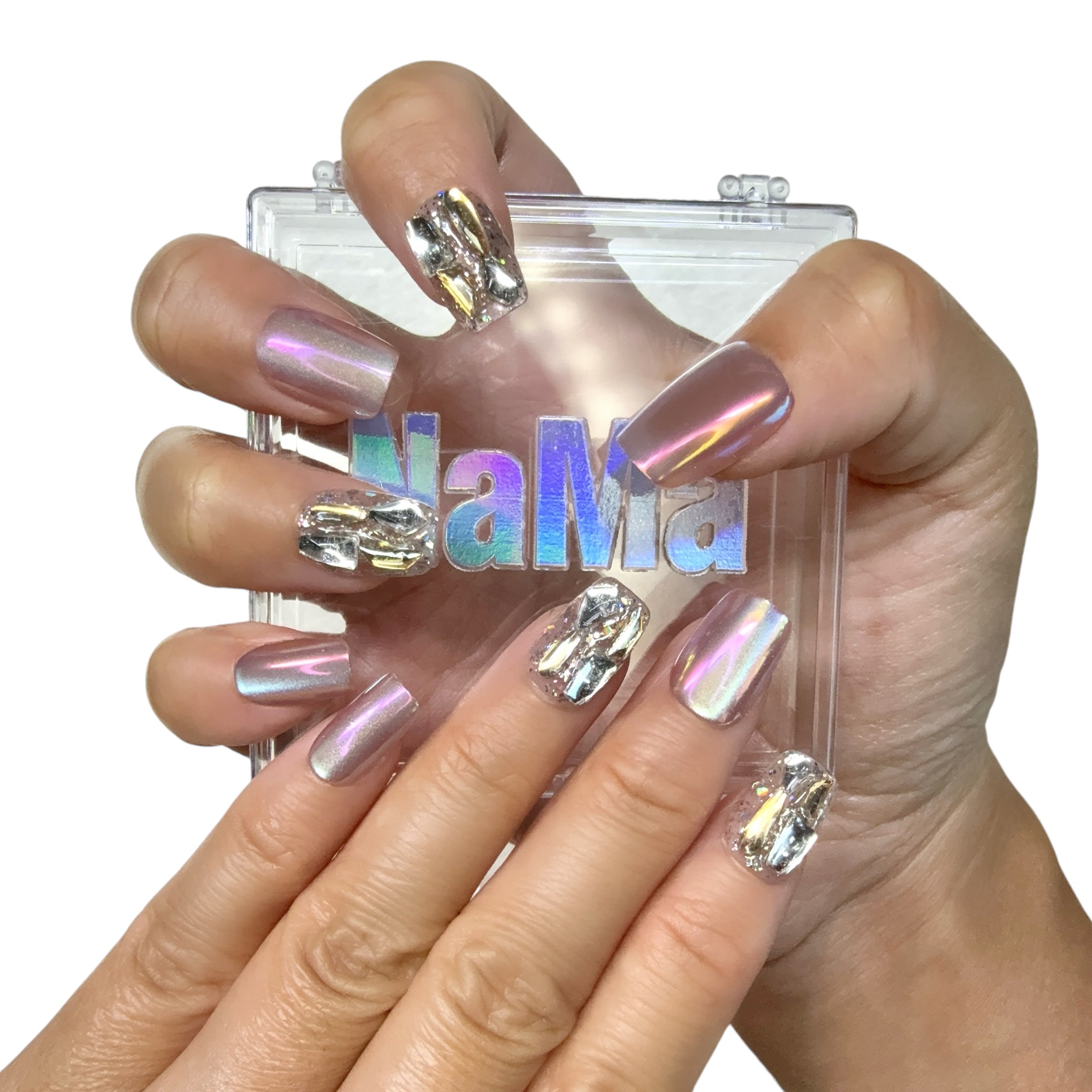Iridescent Dream Press-On Nails | Extra Short 17mm – NaMa Nails